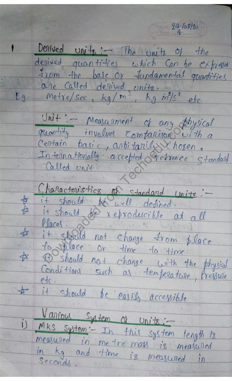 Solution Chapter 2 Units And Measurements Physics Class 11 Handwritten