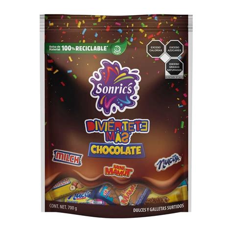 Surtido De Dulces Sonric´s Diviértete Más Sabor Chocolate 700 G