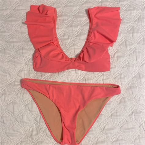 Gianni Bini Swim Gianni Bini Pink Ruffle Bikini S Top M Bottom Poshmark