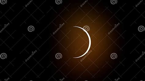 Solar Eclipse A Small Crescent Moon Covers The Sun 3d Rendering Stock