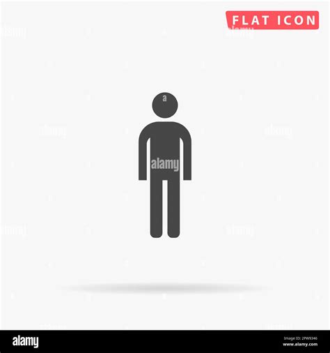 Simple Man Simple Flat Black Symbol With Shadow On White Background Vector Illustration