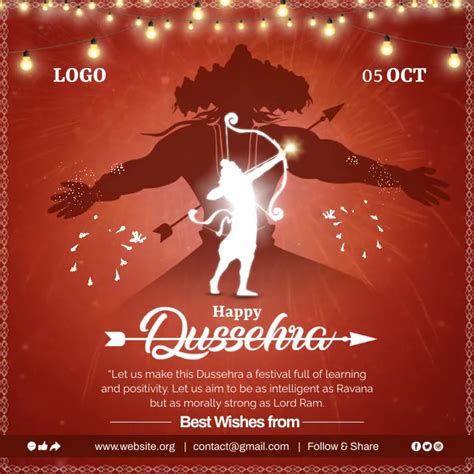 Happy Dussehra Post Template Postermywall