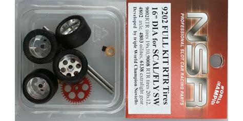 Nsr 9202 Front Rear Axle Kit Trued Tires Sw Scalextric Fly