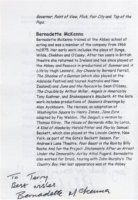 Philip Judge Top Of The Pops Sleeping Beauty Irish Hand Signed Theatre