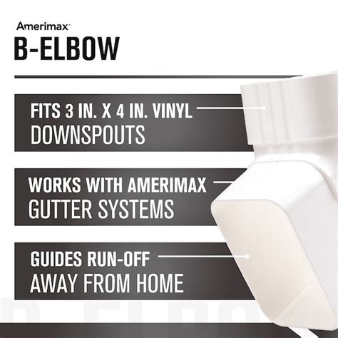 Amerimax Traditional Vinyl 5 5 In White Downspout Side Elbow In The