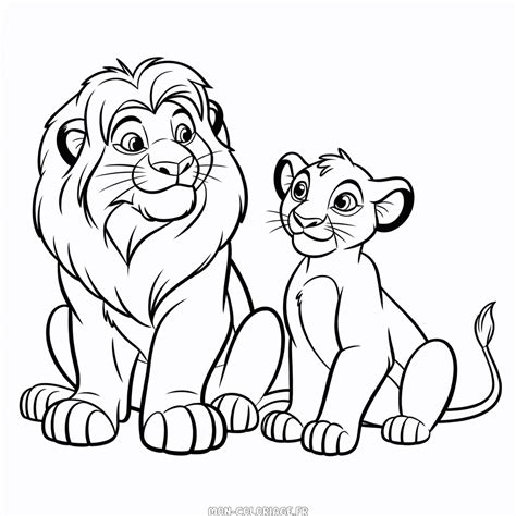Coloriage Simba Et Nala Coloriages Gratuits à Imprimer Pour Enfants