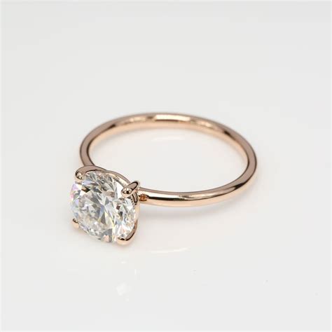 Anillo 18 Quilates Oro Rosa 200ct Tw Diamante Lab Grown