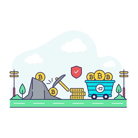A Unique Design Illustration Of Bitcoin Mining 9783391 Vector Art At