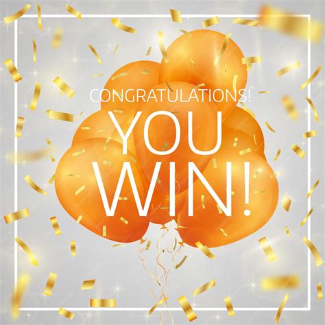 Premium Vector Balloons With Confetti And Text Congratulations You