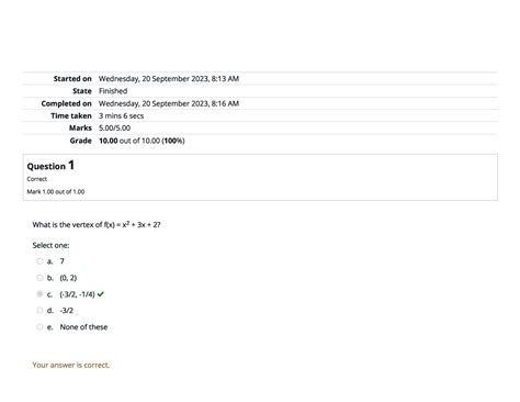 Self Quiz Unit 2 2 Self Quiz Unit 2 1 Started On Wednesday 20 September 2023 8 13 Am State