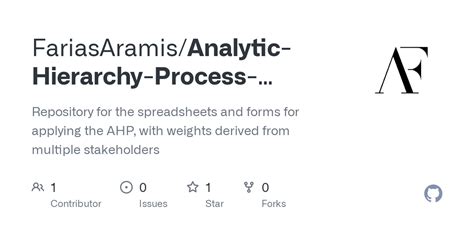 GitHub FariasAramis Analytic Hierarchy Process Applied Repository For The Spreadsheets And