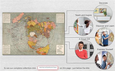 Riley Flat Earth World Map Wall Art Print 3 Philippines Ubuy