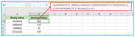 How To Use Bin2dec Function In Excel