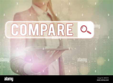 Conceptual Hand Writing Showing Compare Concept Meaning Estimate Measure Note The Similarities