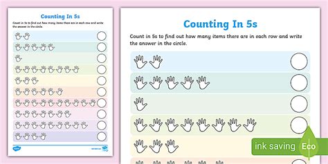 👉 Counting In 5s Activity Sheet