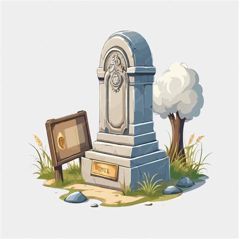 Premium Vector Tombstone Illustration Vector