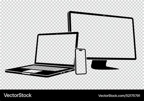Mobile Device Icons Smartphone Laptop Computer Vector Image