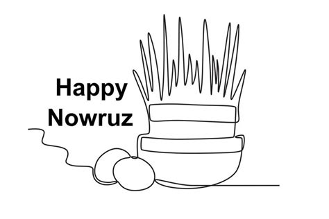 Premium Vector Various Foods On Nowruz Nowruz Oneline Drawing