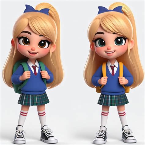 Premium Photo 3d Rendering Of Teenage Schoolgirl