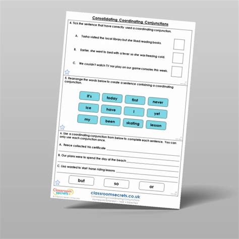 Year 4 Consolidating Coordinating Conjunctions Homework 2 Resource