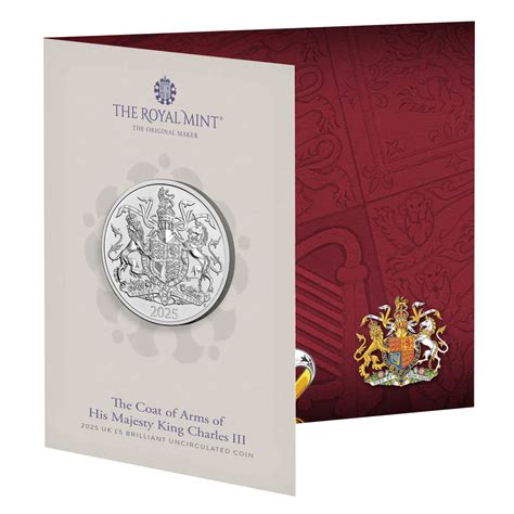 The Coat Of Arms Of His Majesty King Charles Iii 2025 Uk £5 Brilliant
