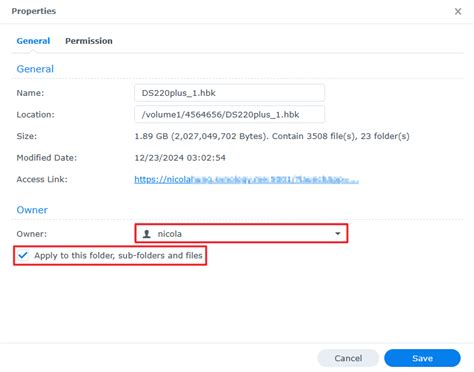 Hyper Backup 작업의 소유자를 어떻게 변경합니까 Synology 지식 센터