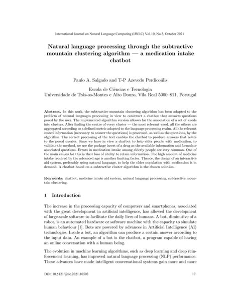 Natural Language Processing Through The Subtractive Mountain Clustering