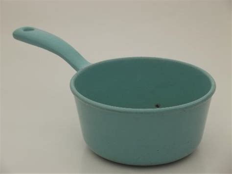 Vintage Prizer Ware Sauce Pan Cast Iron Enamel Aqua Turquoise Saucepan