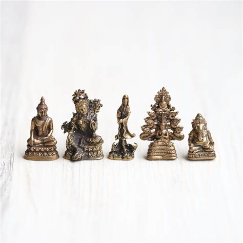 Mini Brass Statues Set Dharmashop