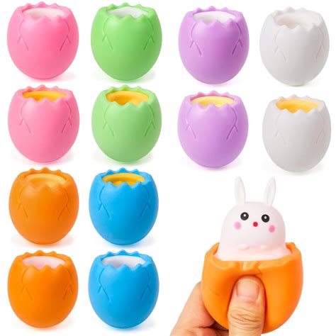 12pcs Easter Eggs Squishy Bunny Chicks Squishy Stress Relief Toys