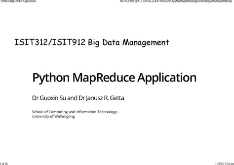 Python Mapreduce Application Notes Big Data Management Spring 2025