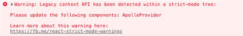 react strictmode yields warnings · issue 2509 · apollographql react apollo · github