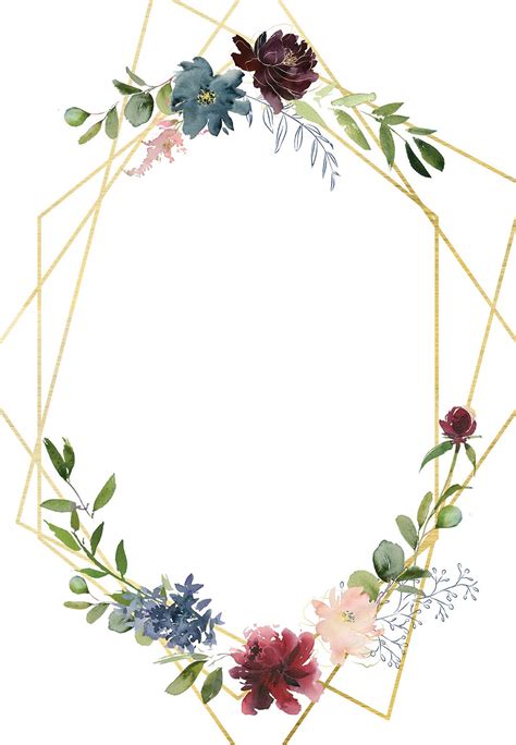 Geometric And Flowers Wedding Invitation Template Free Greetings