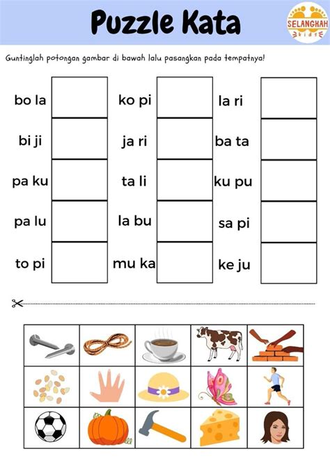 Lembar Belajar Tk Belajar Membaca Puzzle Kata In 2024 Kindergarten Math Worksheets