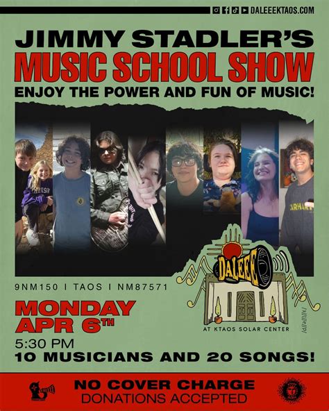 Jimmy Stadlers Music School Show Live Taos Events Calendar