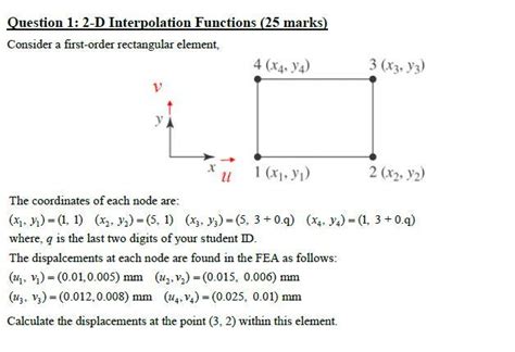 Solved Question D Interpolation Functions Marks Chegg