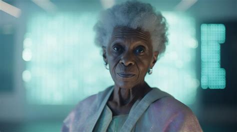 Premium Ai Image Generative Ai Grey Hair Mature Black Woman Portrait