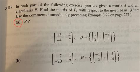 Solved In Each Part Of The Following Exercise You Are Given Chegg