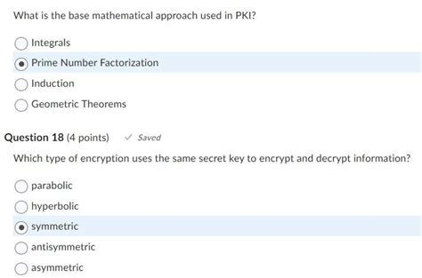 Solved What Is The Base Mathematical Approach Used In Pki