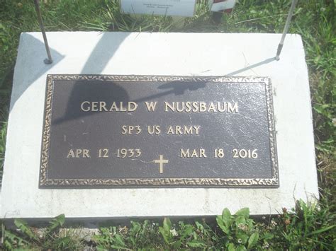 Gerald W Nussbaum 1933 2016 Memorial Find A Grave