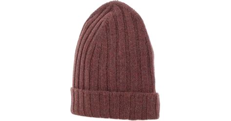 Gran Sasso Ribbed Beanie Hat In Red For Men Lyst Uk
