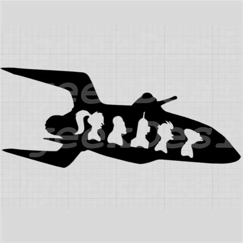 Futurama Ship Black And White