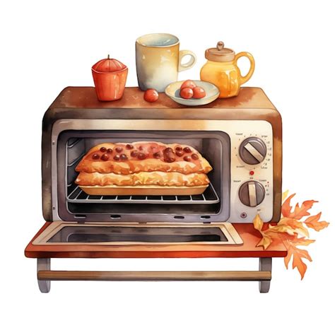 Premium Photo Oven Watercolor Autumn Time Illustration For Planner Or
