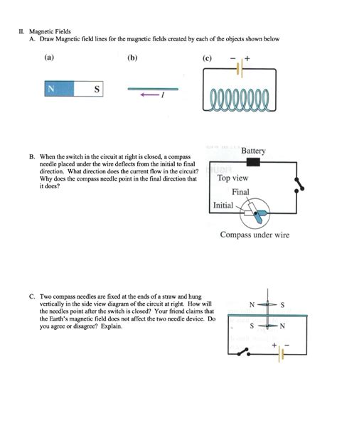 Solved Magnetic Fields Draw Magnetic Field Lines For The Magnetic Fields Created By Each Of The
