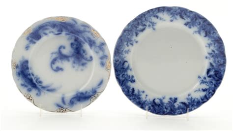 New Wharf Pottery Waldorf Oval Platter And Other English Flow Blue