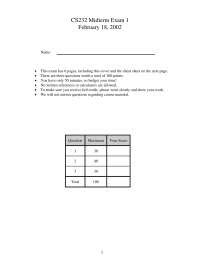 Midterm Exam With Cheat Sheet Computer Architecture II CS Docsity