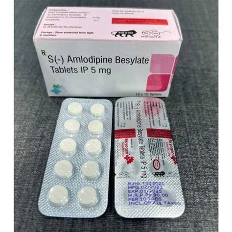 5 Mg S Amlodipine Besylate Tablets For High Blood Pressure At ₹ 900box