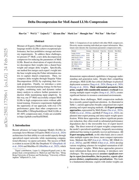 pdf delta decompression for moe based llms compression