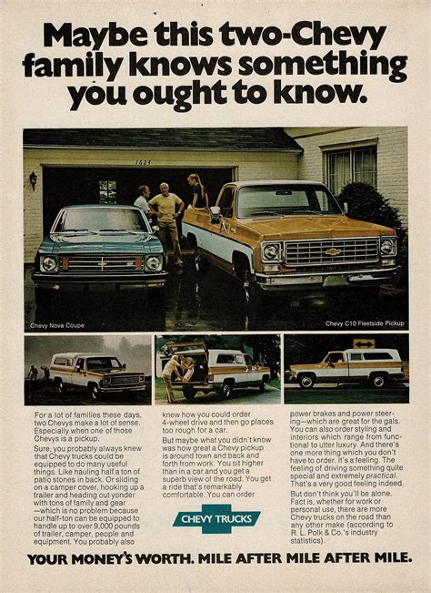 1976 Chevrolet Chevy C10 Fleetside Pickup Usa Original Magazine