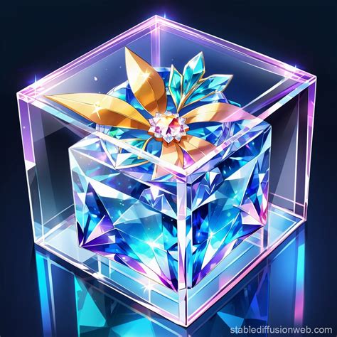 Transparent Box With Crystal Stable Diffusion Online